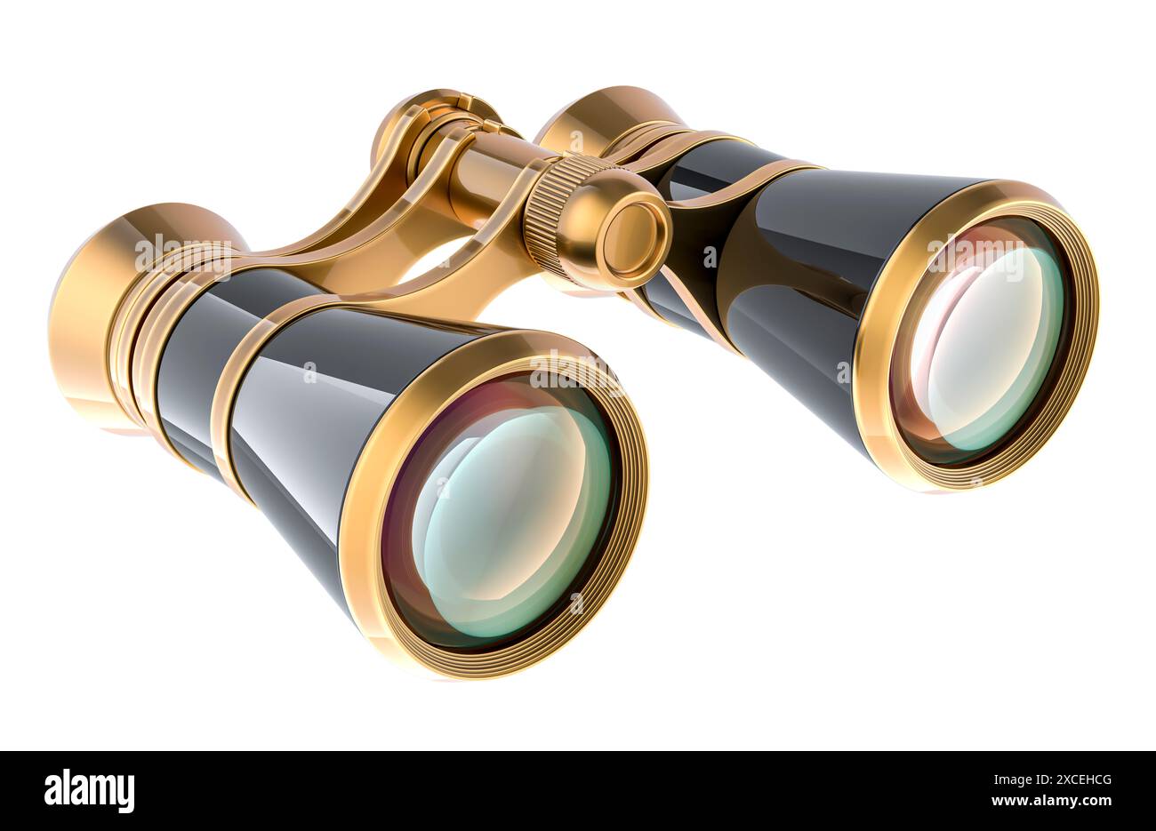 Theater binoculars, opera glasses. 3D rendering isolated on white ...