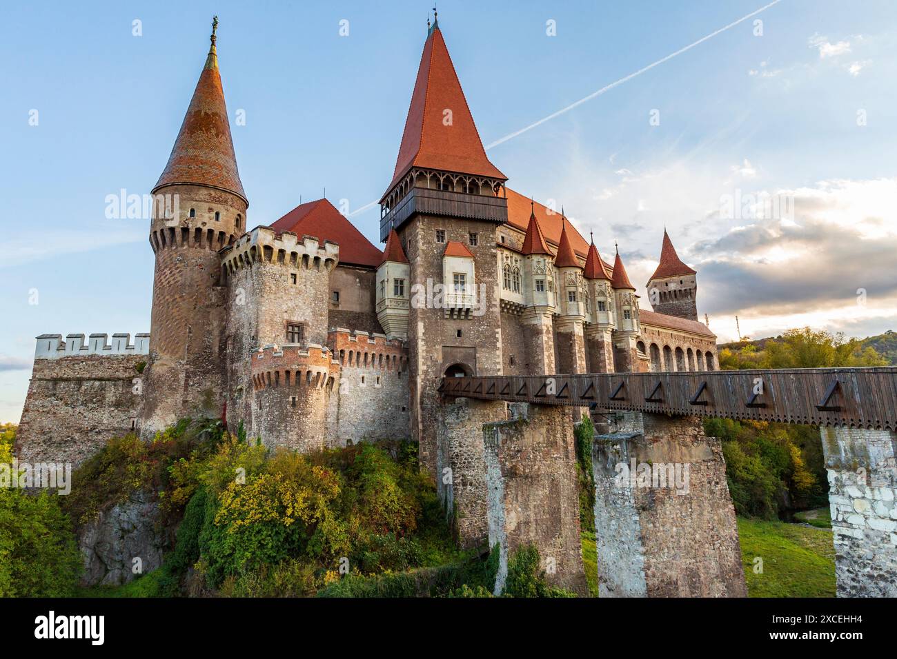 Europe, Romania, Hunedoara. Corvin Castle, Gothic-Renaissance castle ...