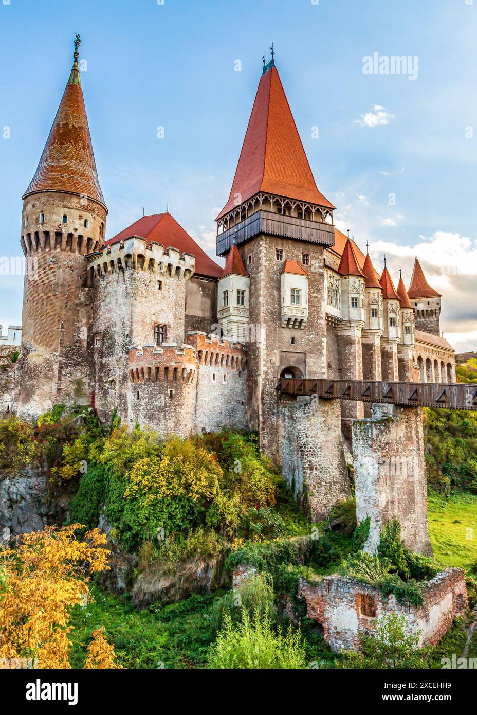 Europe, Romania, Hunedoara. Corvin Castle, Gothic-Renaissance castle ...