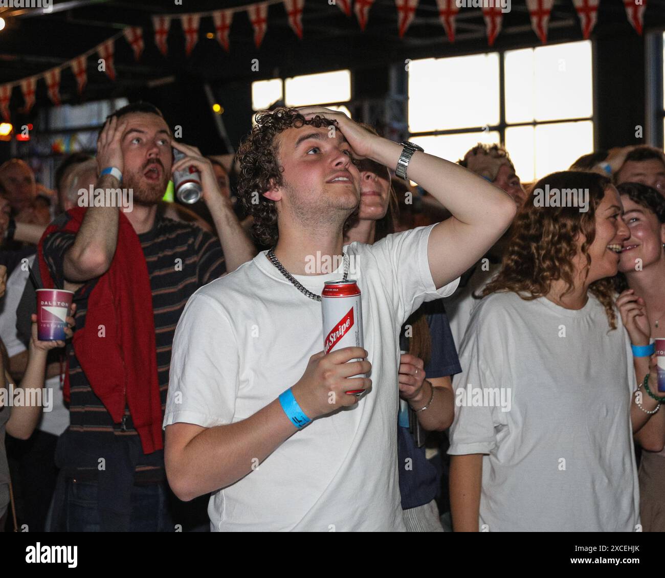 London, UK. 16th June, 2024. England fans celebrate as their team win 1 ...