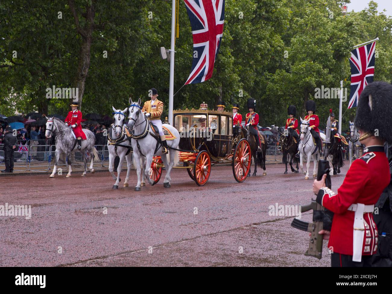 King Charles III and Queen Camilla in Scottish State Coach Trooping The ...