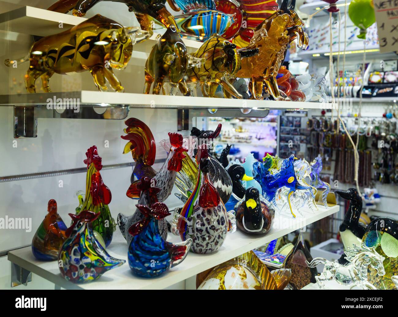 Souvenirs from Murano glass in Venice gift shop Stock Photo - Alamy