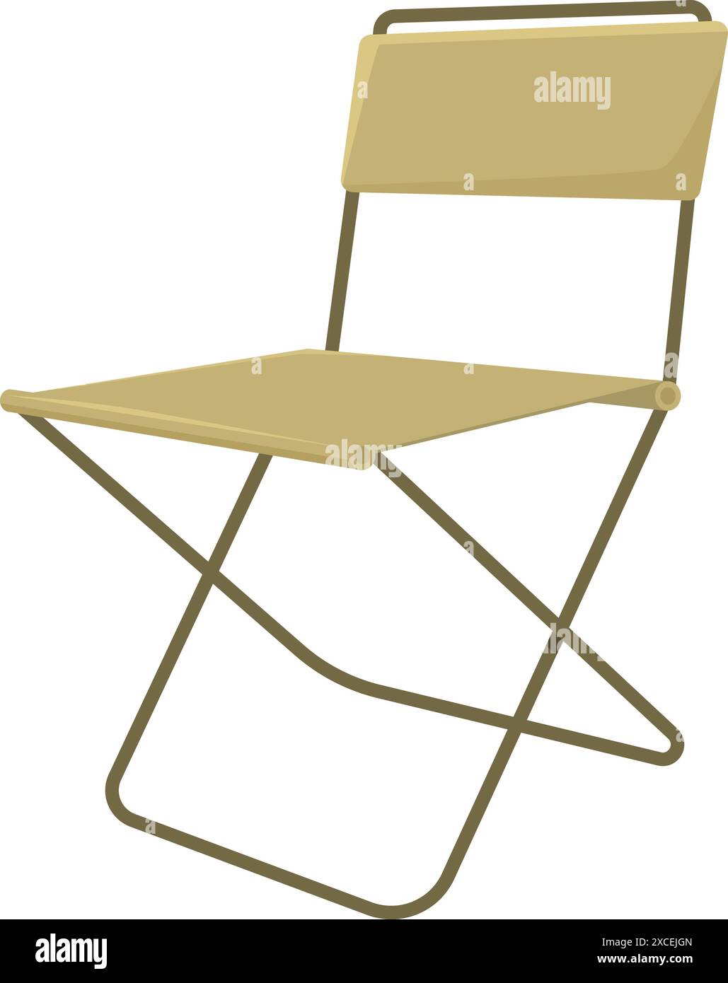 Folding camping chair standing on white background, ready for outdoor ...