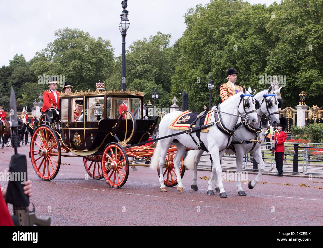 King Charles III and Queen Camilla in Scottish State Coach Trooping The ...