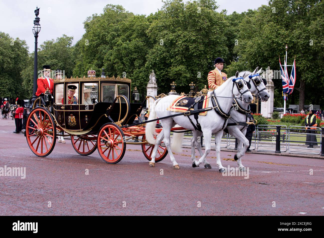 King Charles III and Queen Camilla in Scottish State Coach Trooping The ...