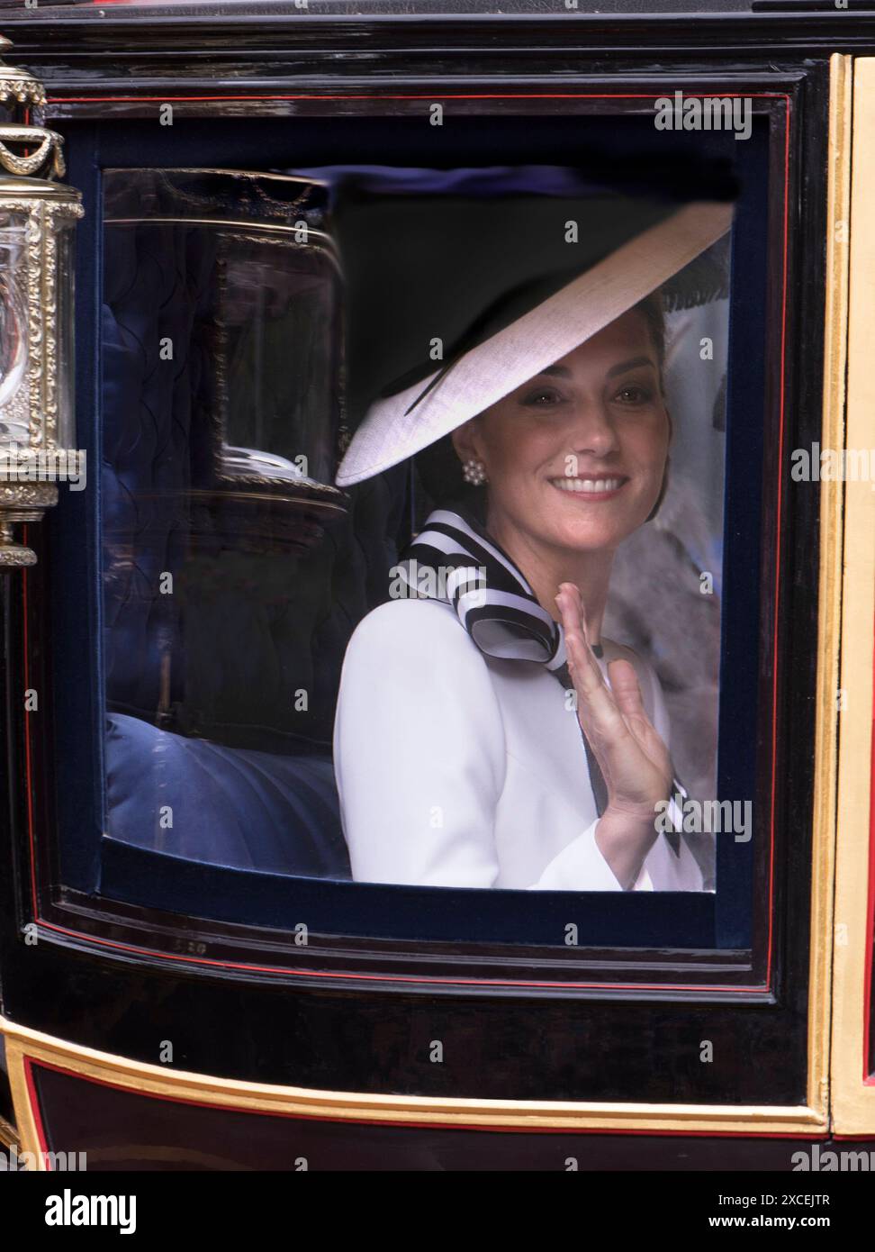 Kate Middleton ( Catherine ) Princess of Wales Smiling Waving in Horse ...