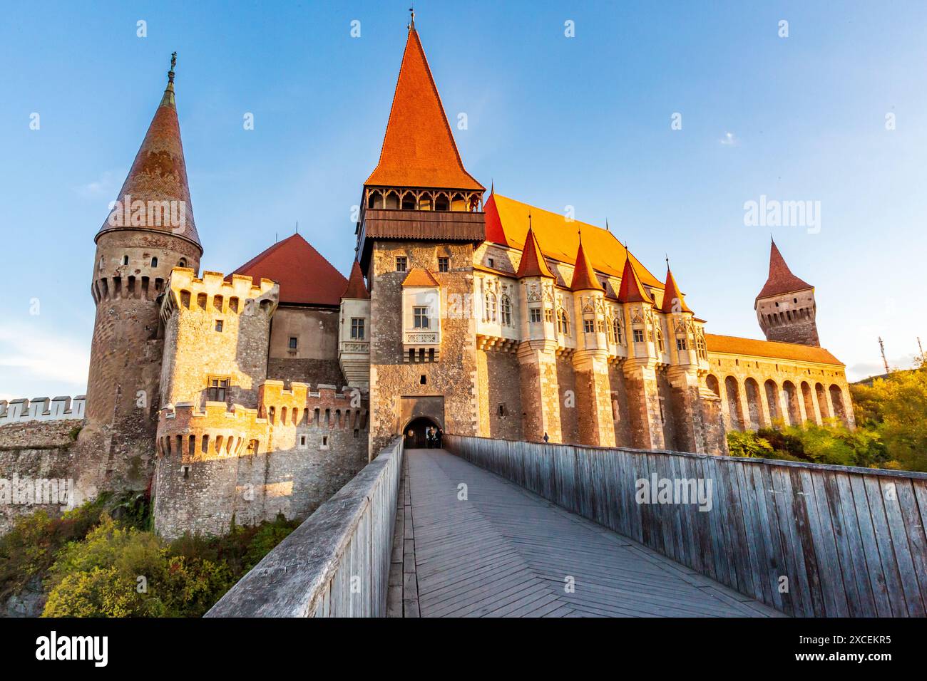Europe, Romania, Hunedoara. Corvin Castle, Gothic-Renaissance castle ...