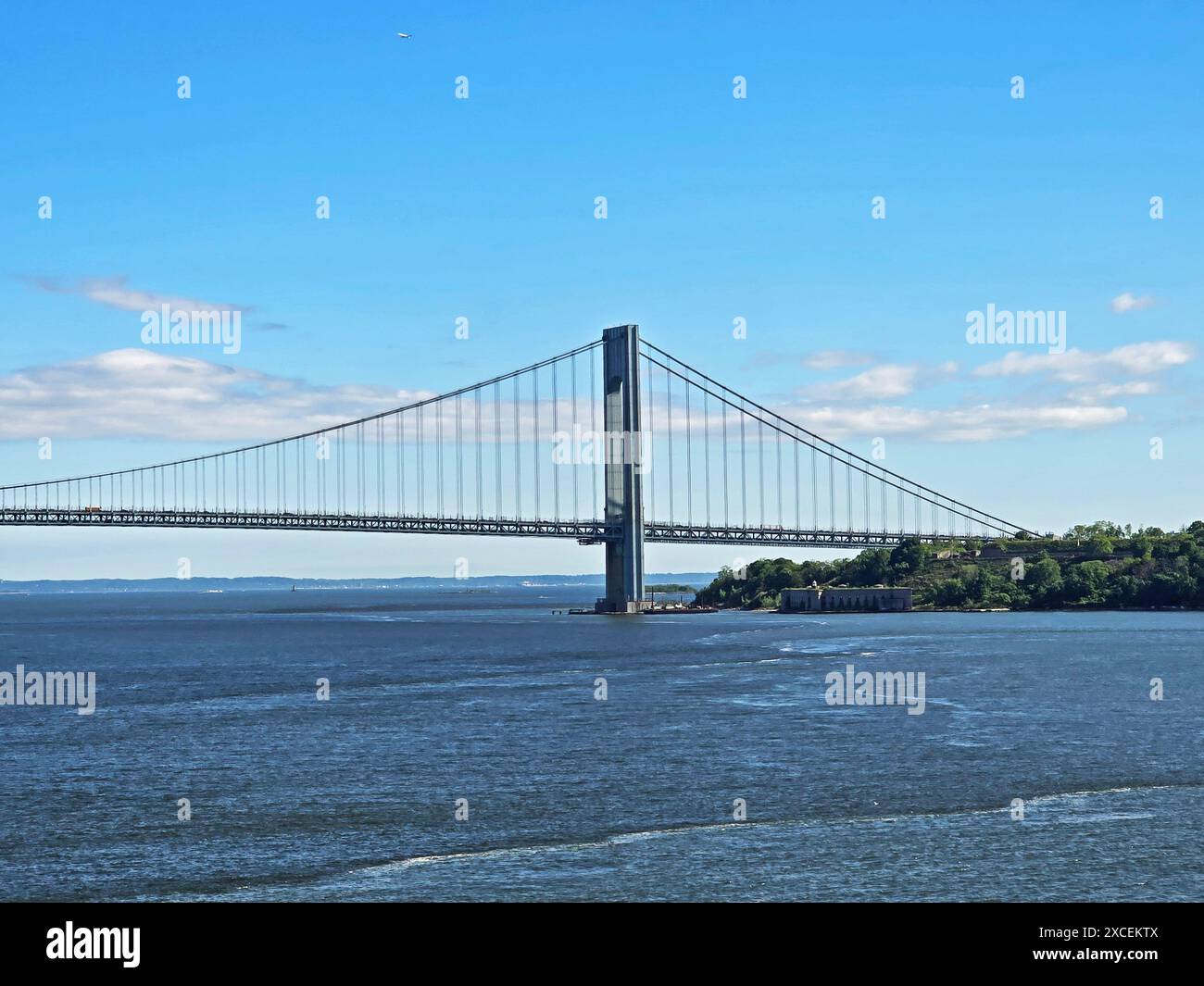 The Verrazzano Narrows Bridge connecting the New York City boroughs of ...