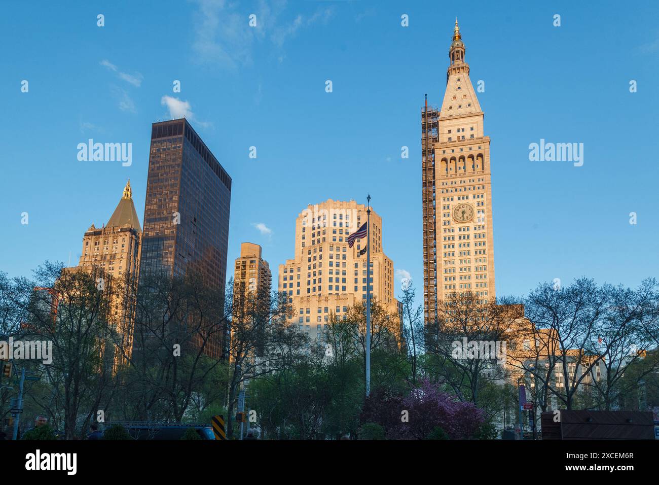 Metlife Building clock tower Madison Square New York City. The facade ...