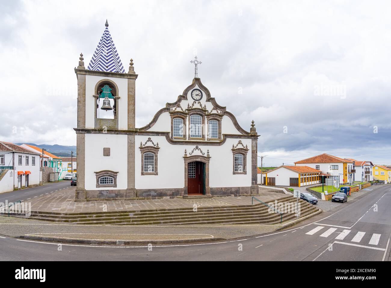 Front facade of the building of the Catholic church of São Miguel ...