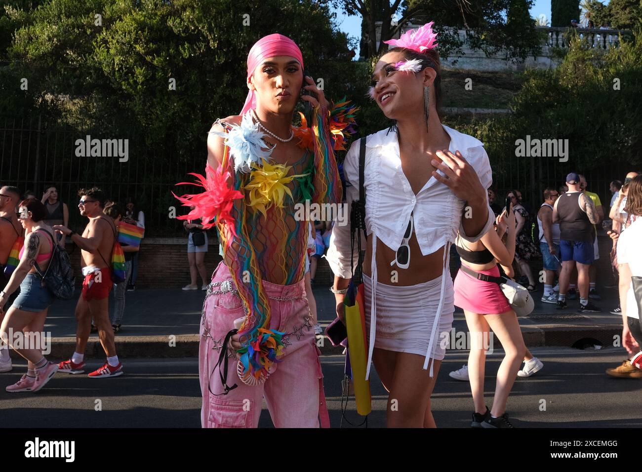 Rome, Italy. 15th June, 2024. People participate during the Grand ...