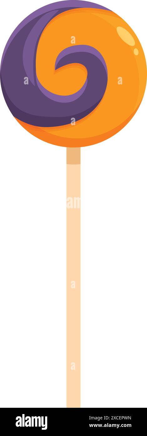 Round halloween lollipop showing a swirl pattern, mixing purple and ...