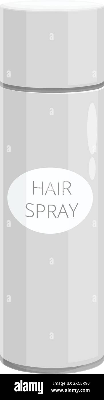 Simple illustration of a gray aluminum hair spray bottle standing up on ...