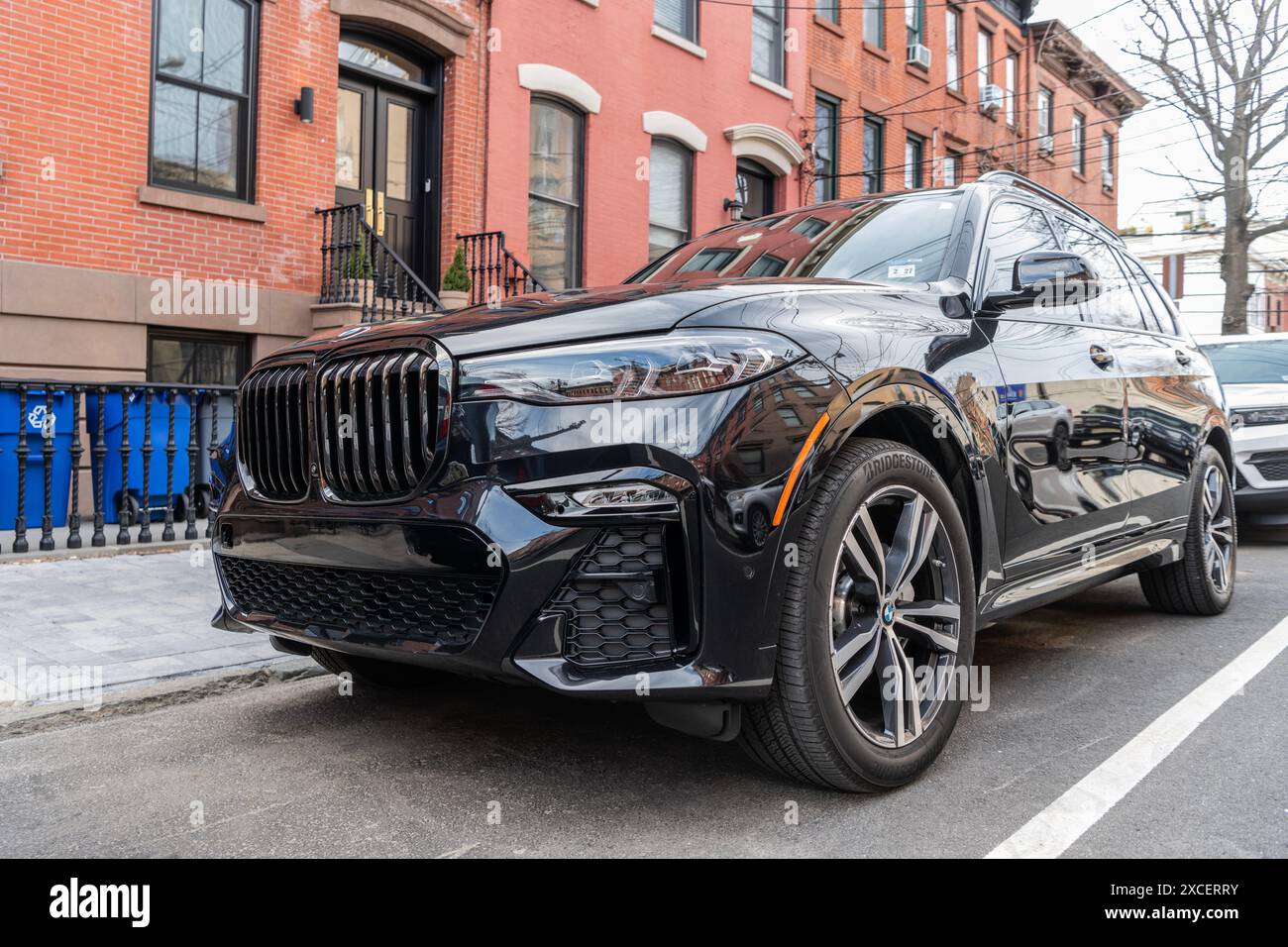 New York City, USA - April 01, 2024: BMW X7 luxury crossover car parked ...