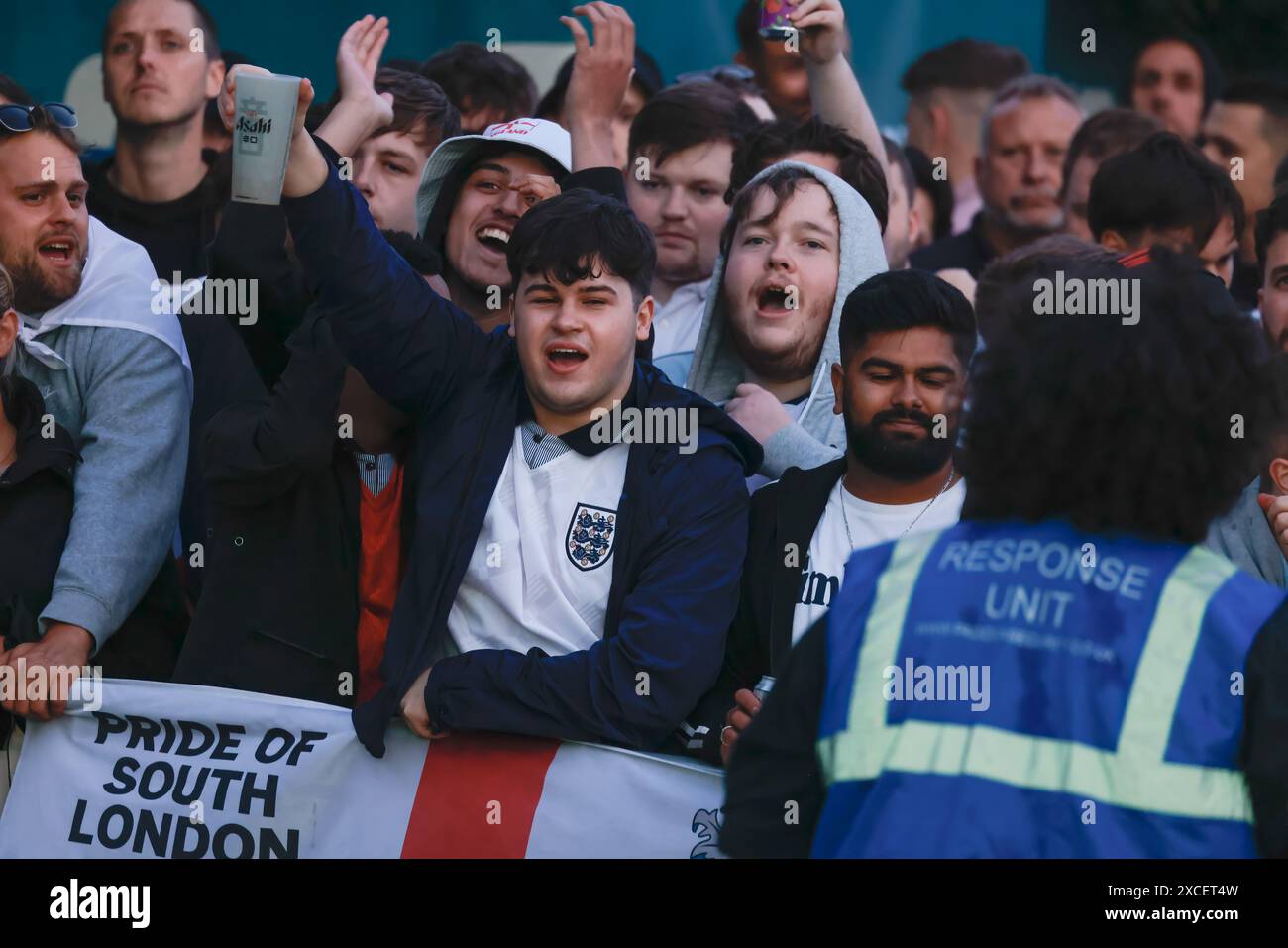 Central Park, Brighton, UK. Supporters at the Euro fan park, 4theFans ...
