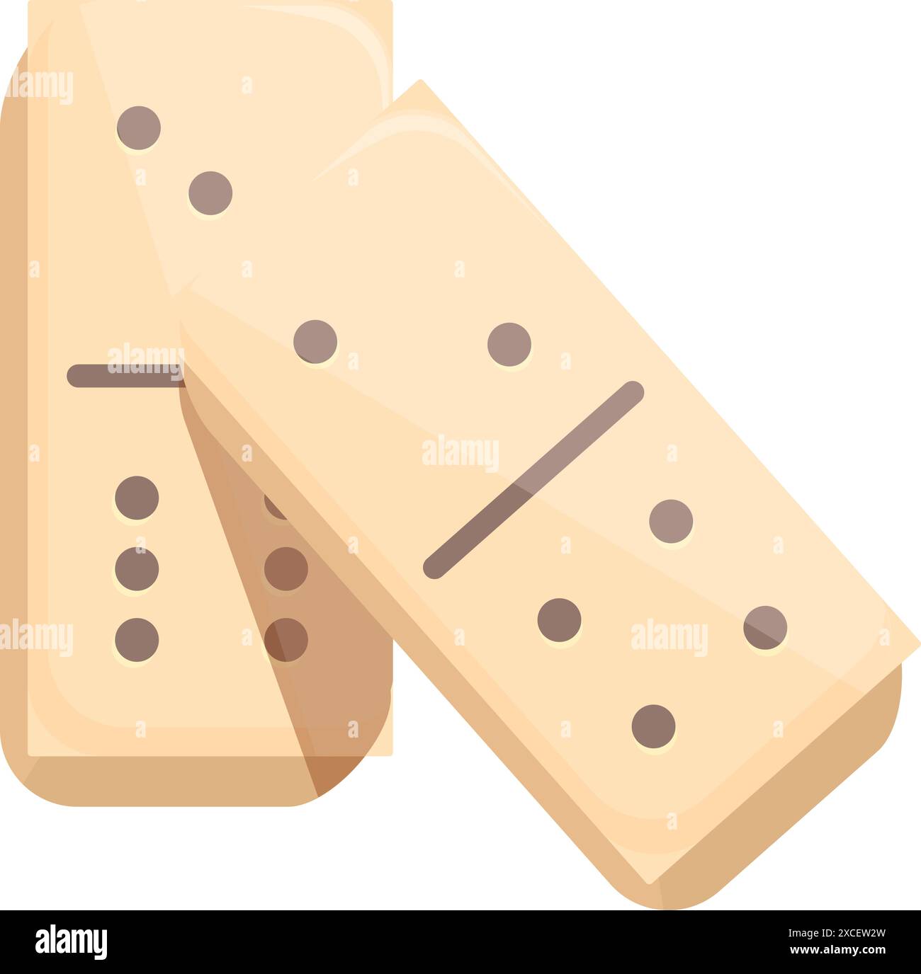 Two domino pieces are lying on a white background Stock Vector Image ...
