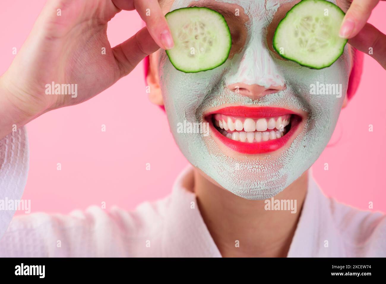 Spa treatments and wellness. Beautiful woman with facial cosmetic mask ...