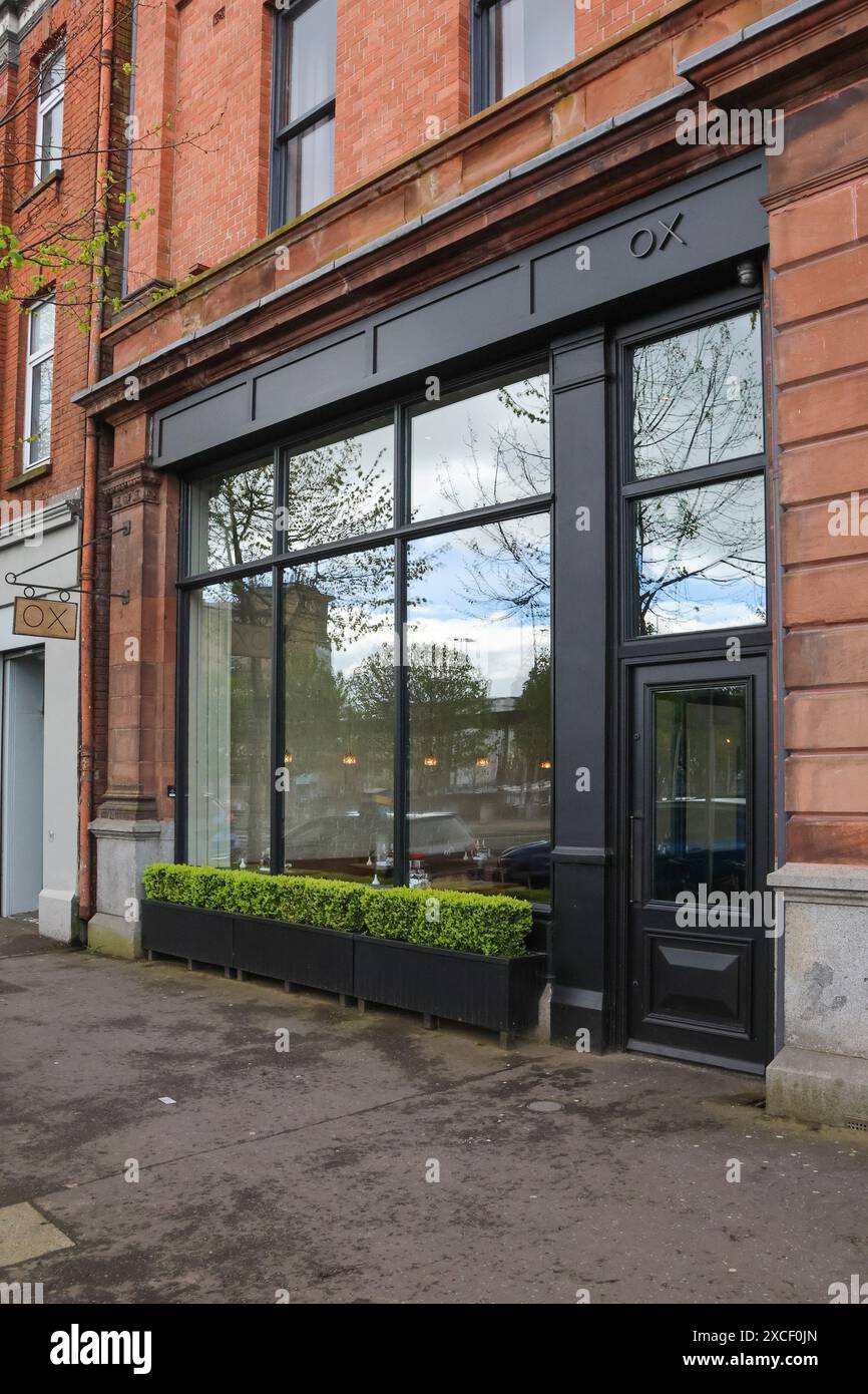 Front of Belfast city centre restaurant, OX restaurant a riverside ...