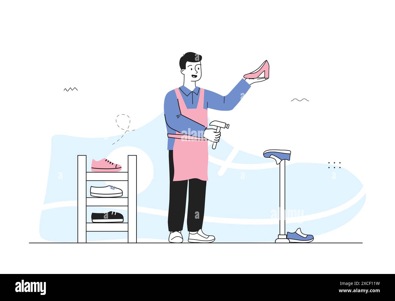 Male shoemaker hand drawing hi-res stock photography and images - Alamy