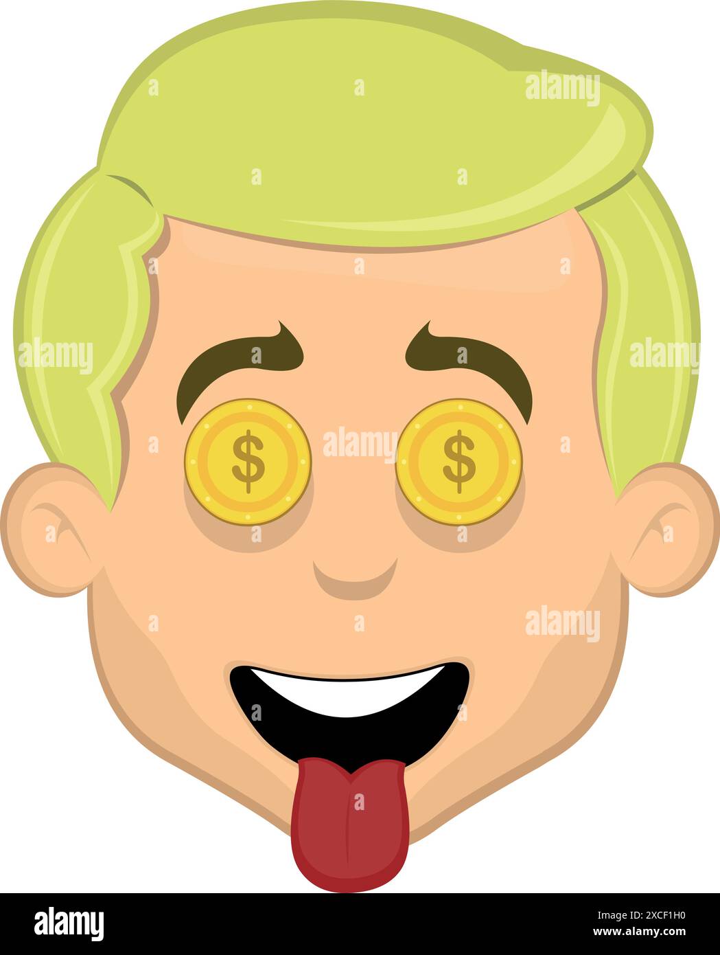 vector illustration face man cartoon blonde, with an ambitious ...