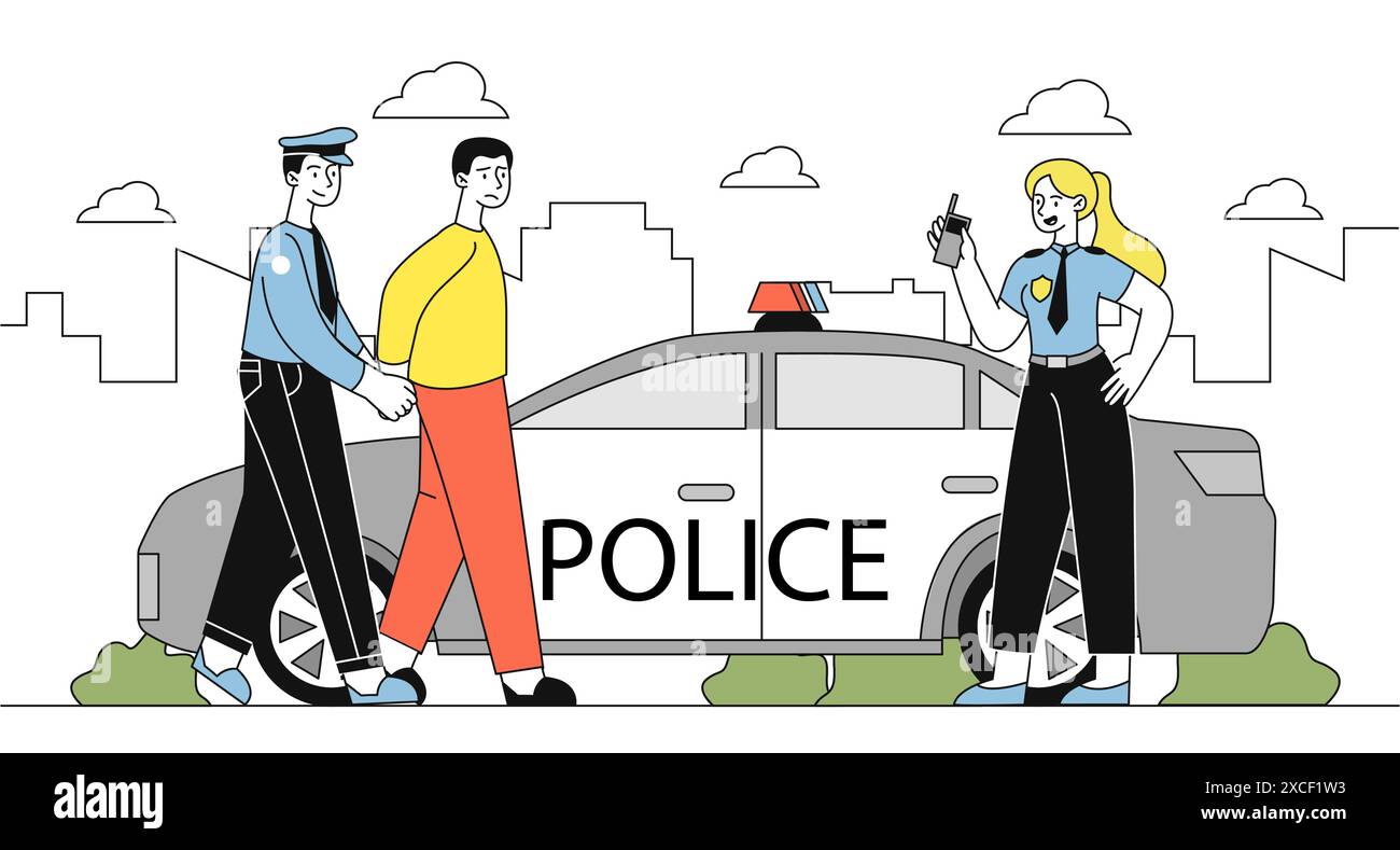 Policeman arresting woman hi-res stock photography and images - Alamy