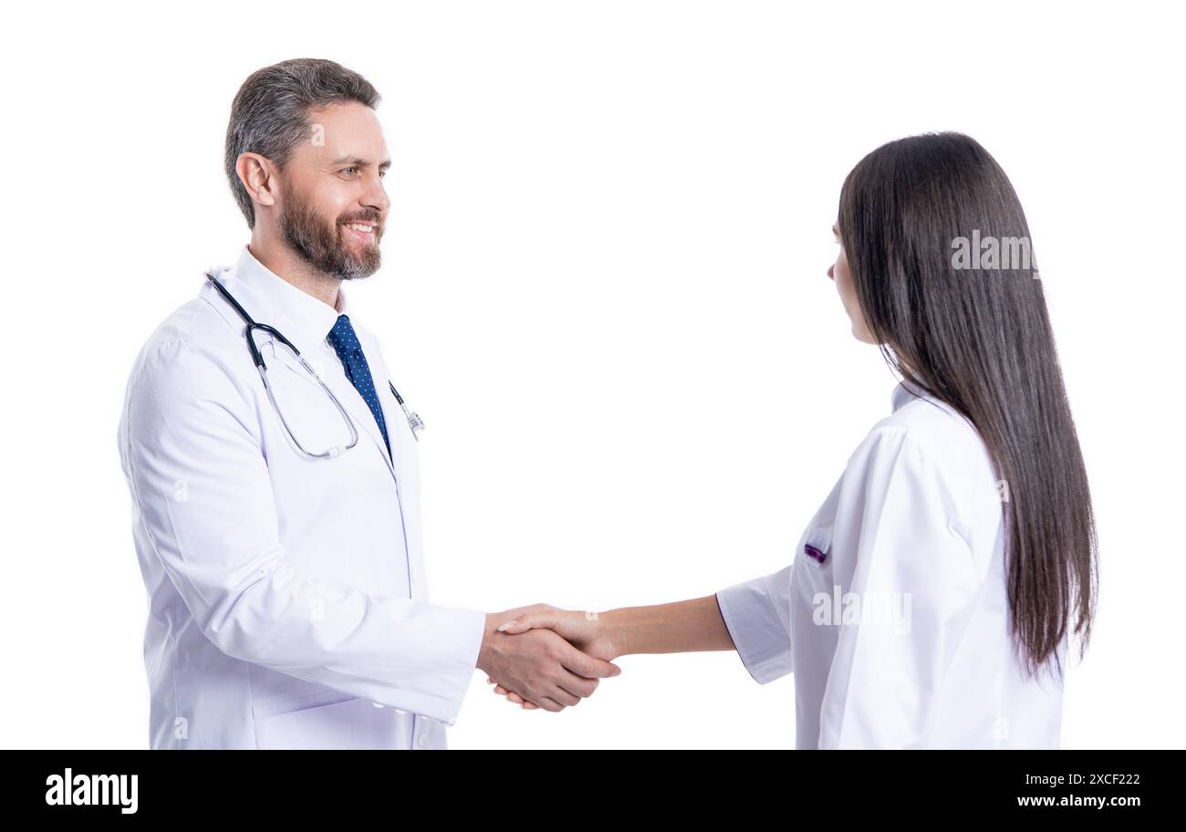 hospital teamwork collaboration. successful treatment. doctor handshake ...