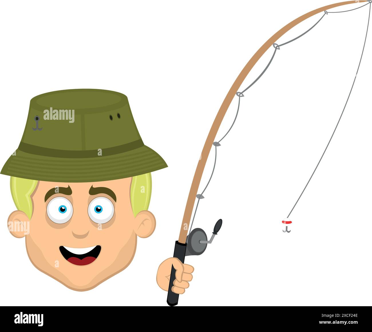 Fishing blond boy Stock Vector Images - Alamy