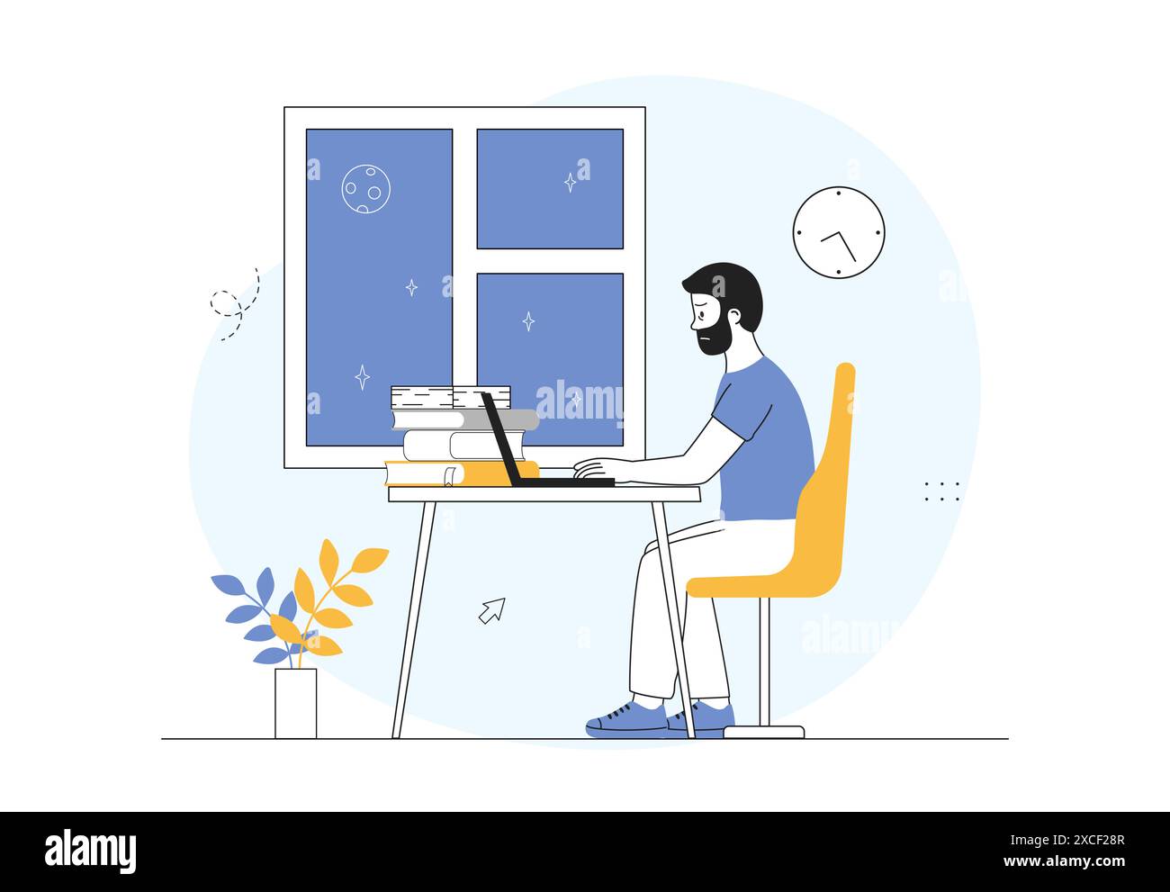 Man night interior room Cut Out Stock Images & Pictures - Alamy