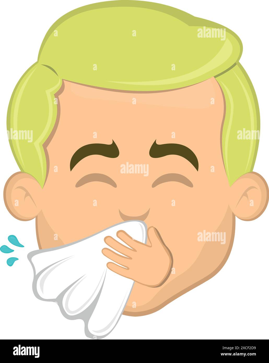 Man cold holding tissue Stock Vector Images - Alamy
