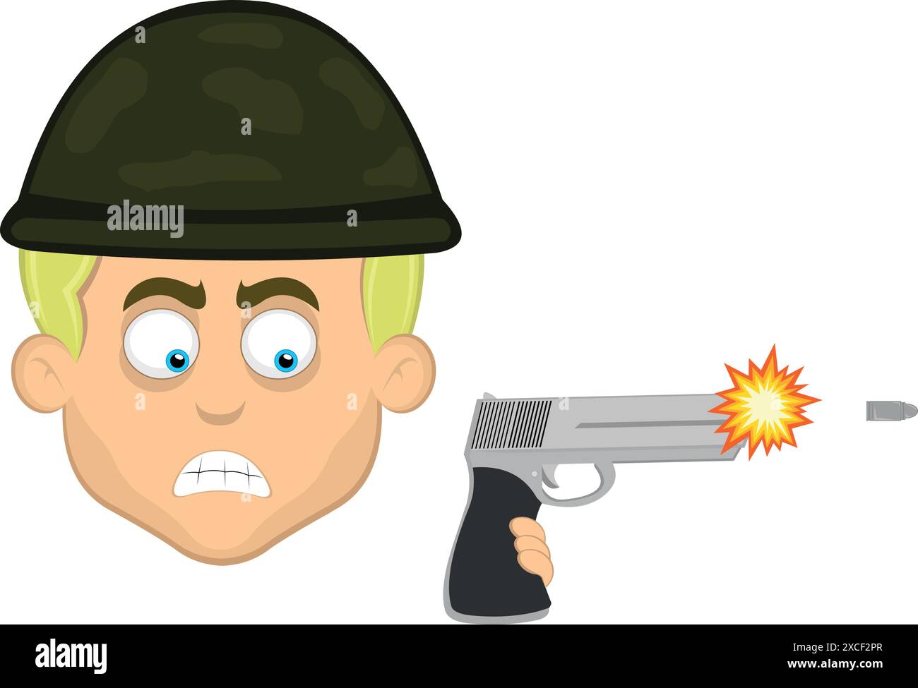 vector illustration face man cartoon blonde and blue eyes, with a ...