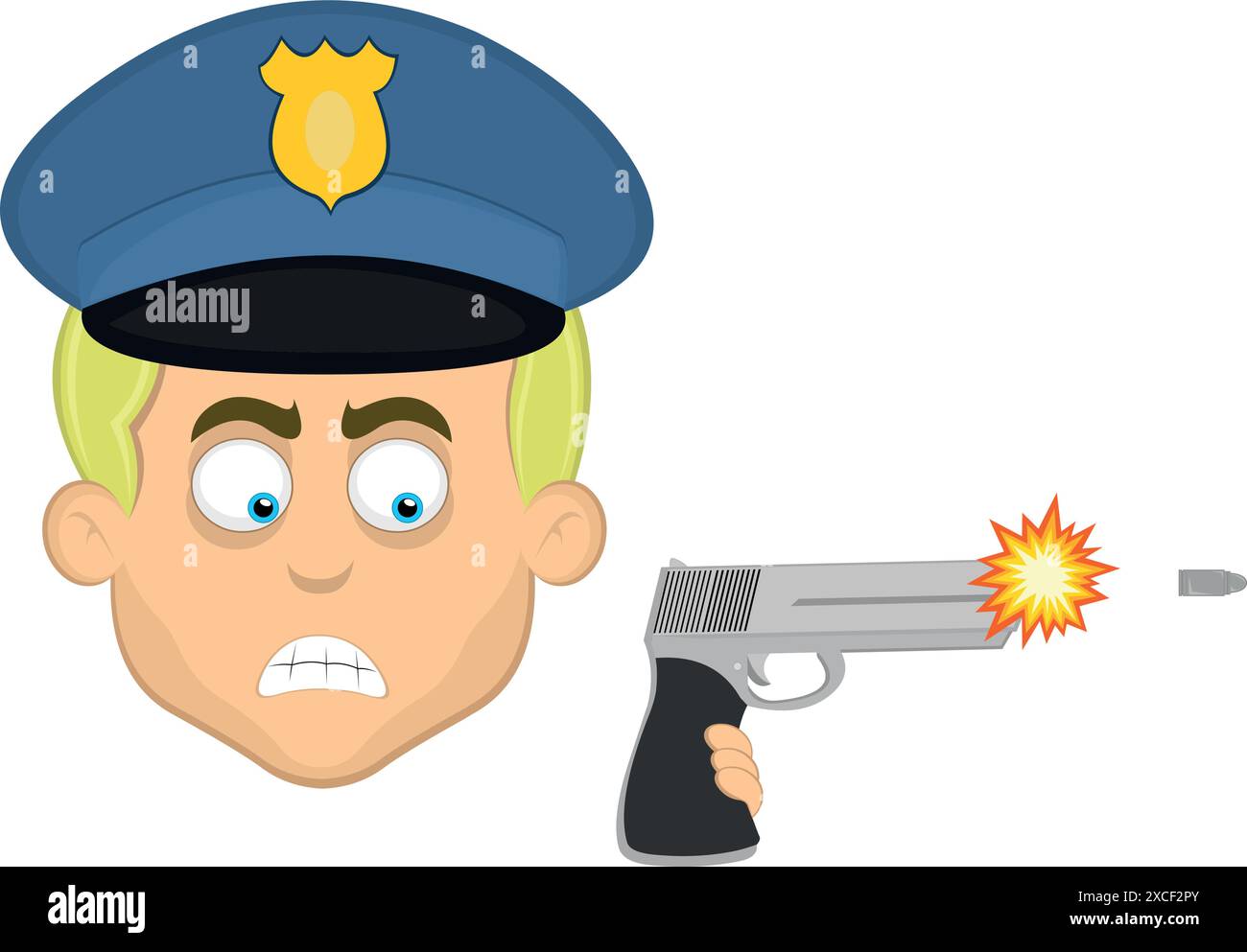 vector illustration face man cartoon blonde and blue eyes, with a ...