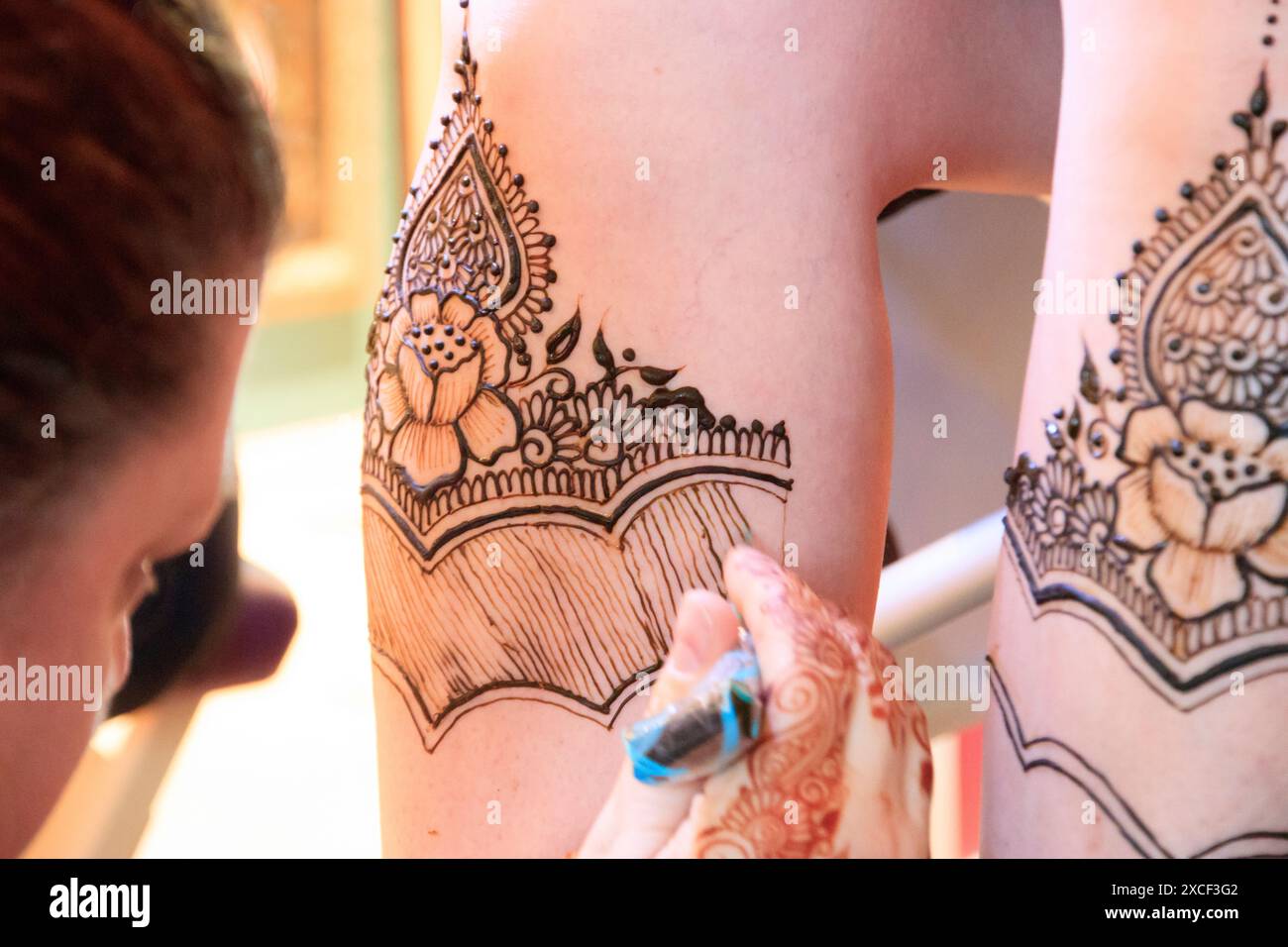 North America, USA, Washington. Indian Mehendi celebration. Henna ...