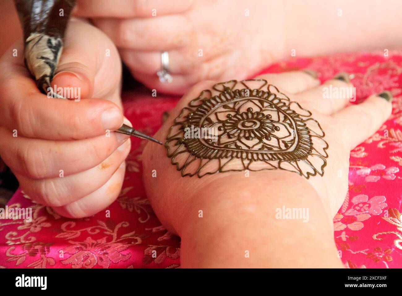 North America, USA, Washington. Indian Mehendi celebration. Henna ...