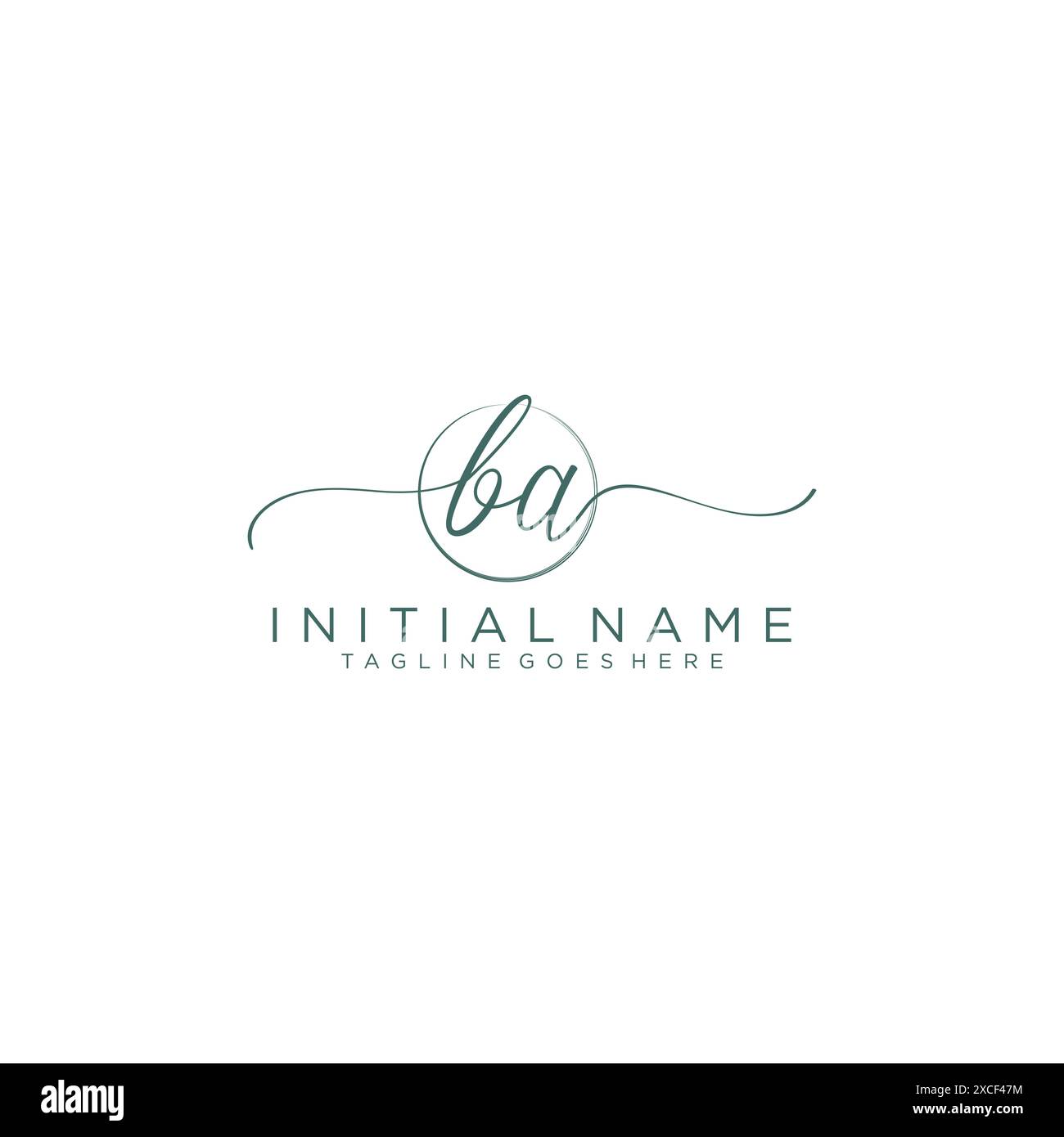 BA Initial handwriting with circle template Stock Vector Image & Art ...