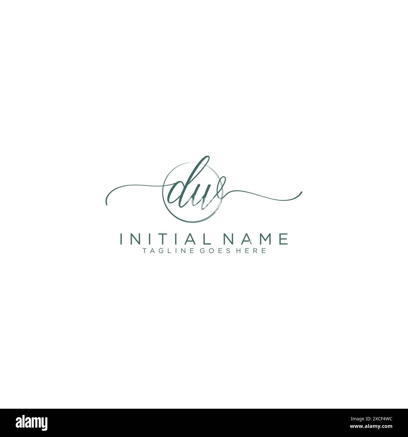 DW Initial handwriting with circle template Stock Vector Image & Art ...