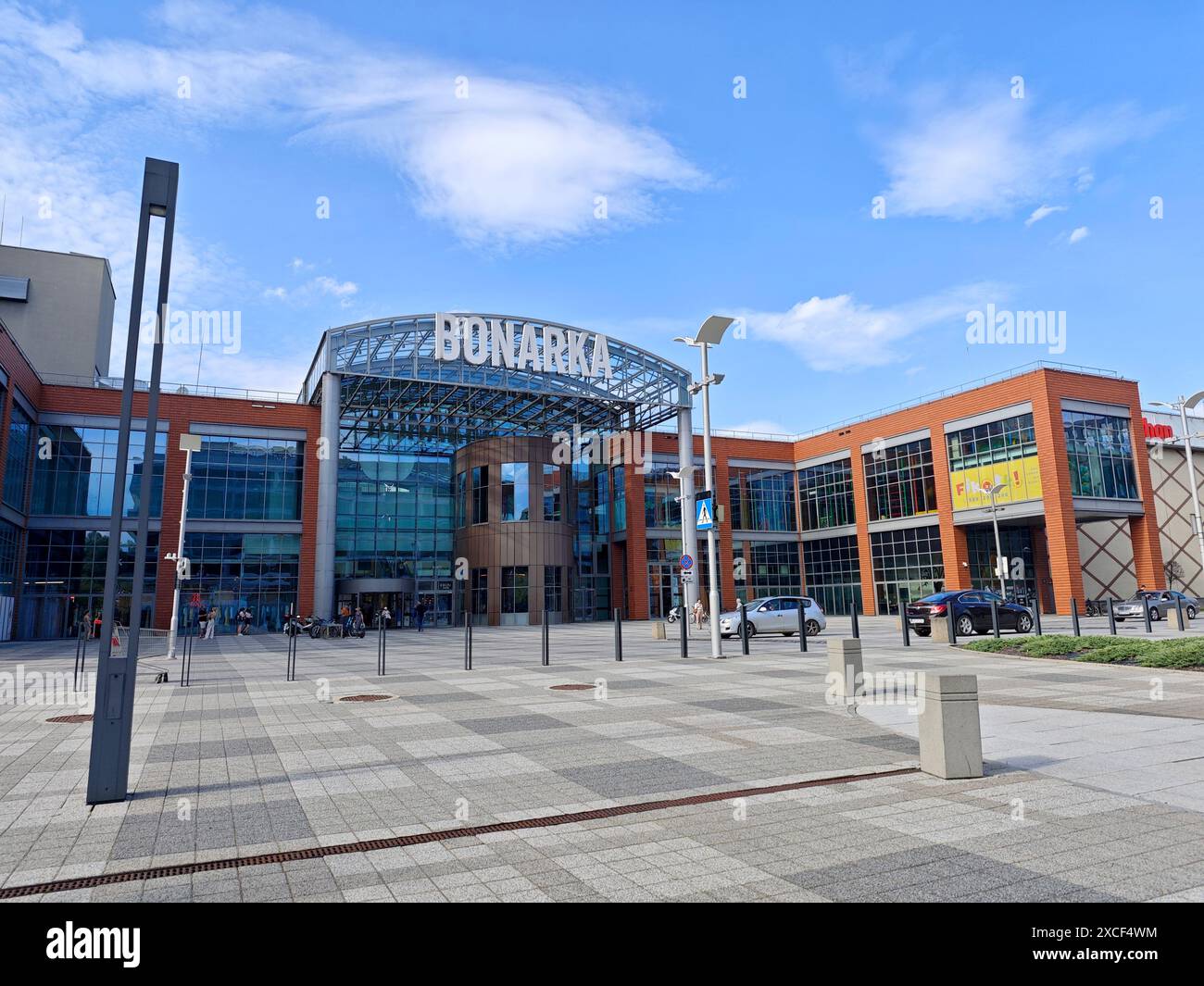 Krakow, Poland, Bonarka City Center shopping mall entrance on a sunny ...