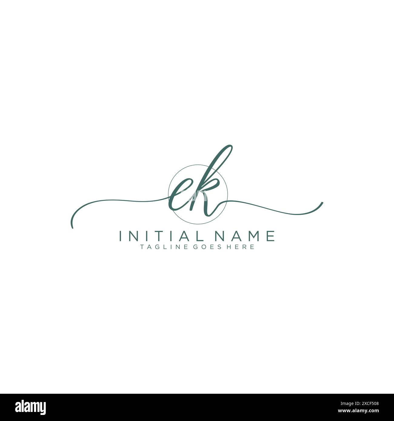 EK Initial handwriting with circle template Stock Vector Image & Art ...