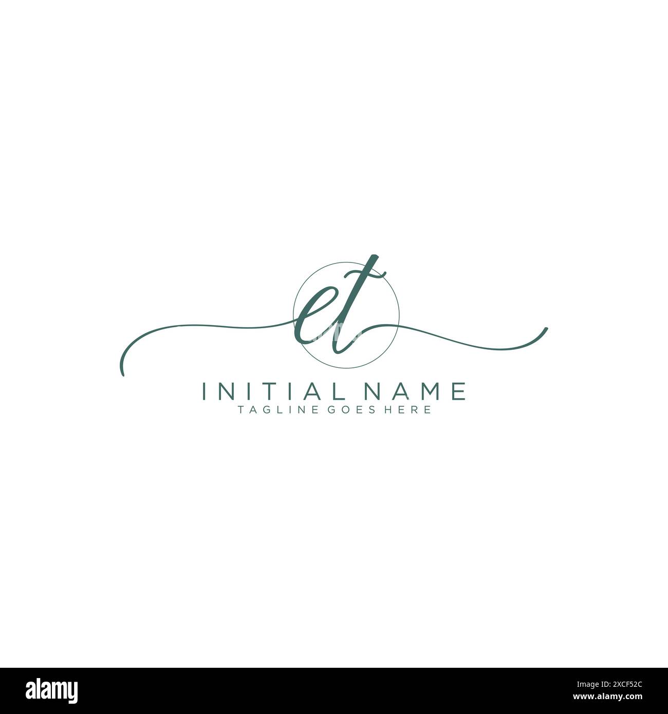 ET Initial handwriting with circle template Stock Vector Image & Art ...