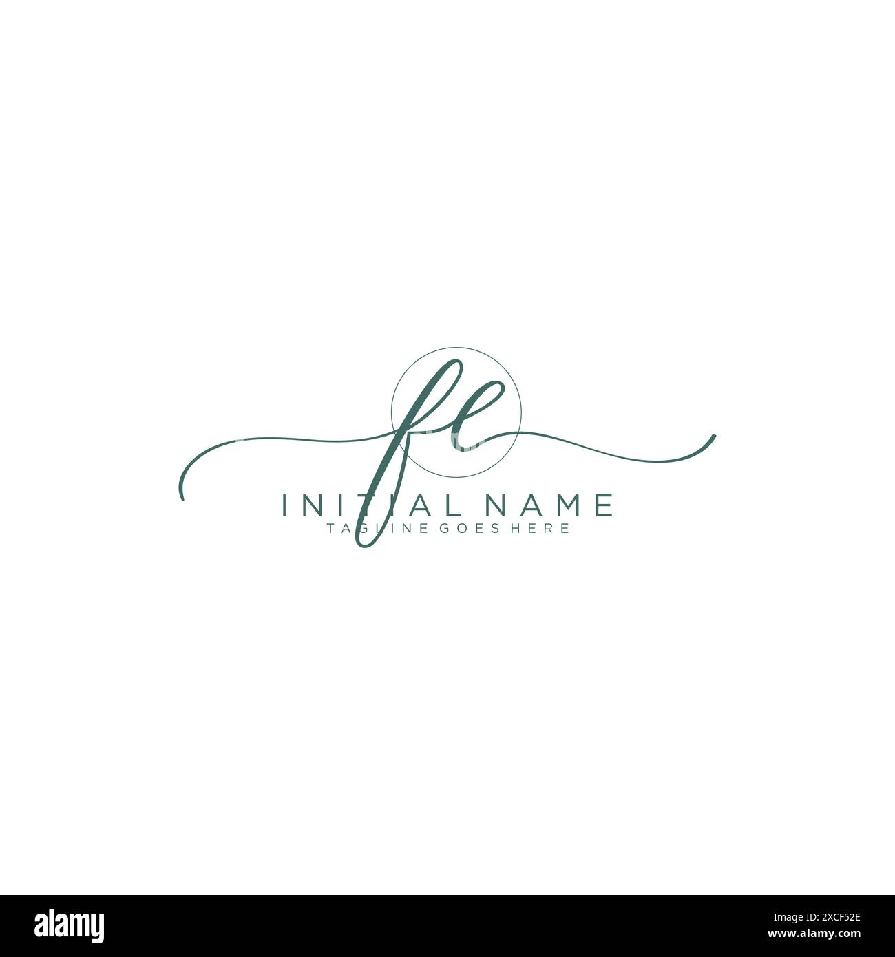 FE Initial handwriting with circle template Stock Vector Image & Art ...