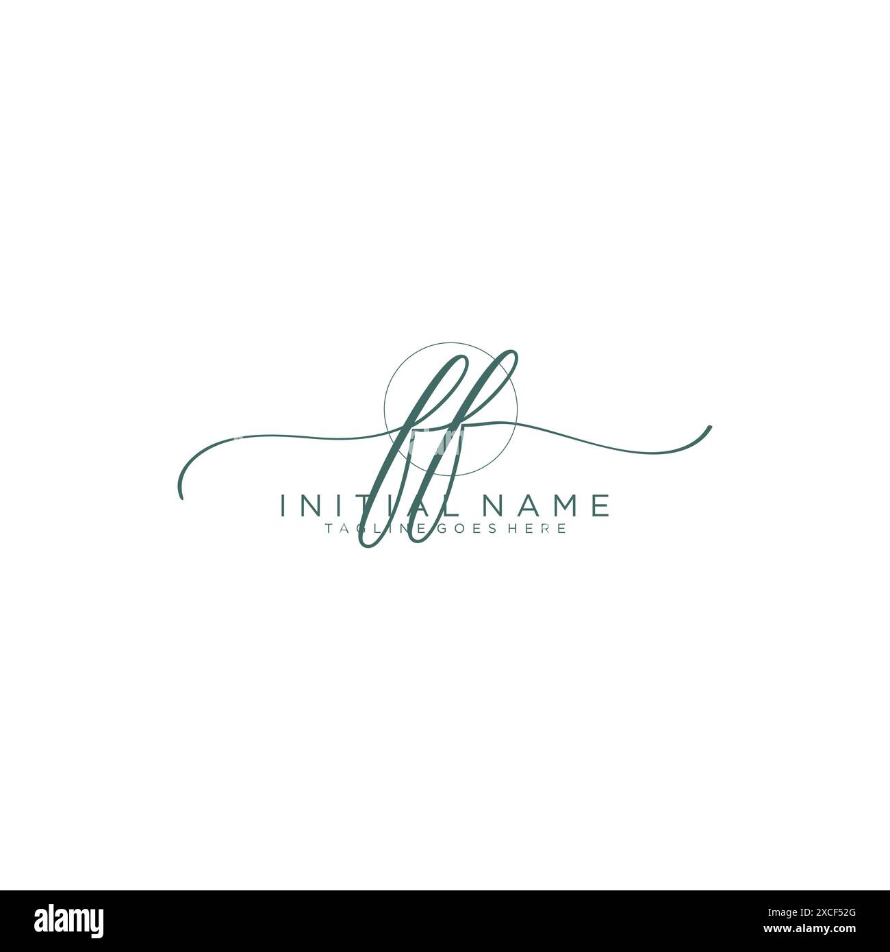FF Initial handwriting with circle template Stock Vector Image & Art ...