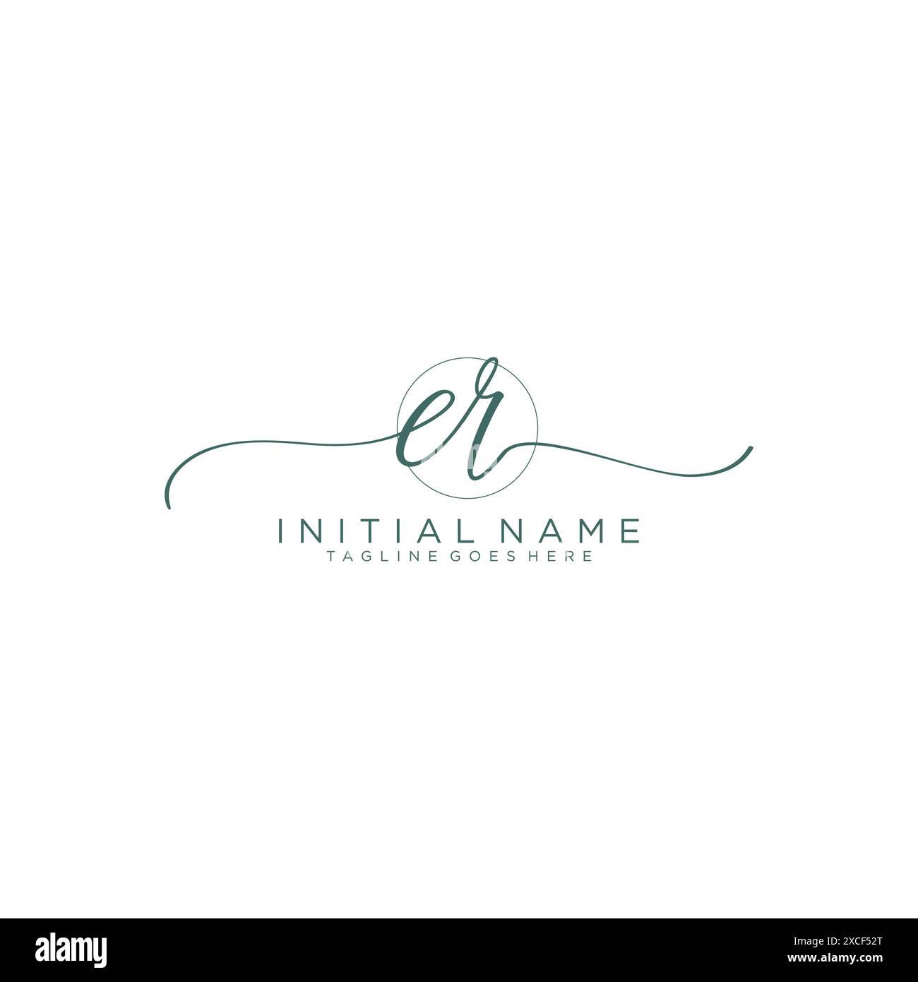 ER Initial handwriting with circle template Stock Vector Image & Art ...