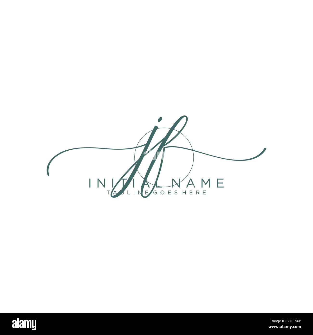 JF Initial handwriting with circle template Stock Vector Image & Art ...