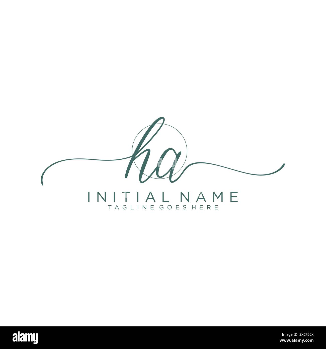 HA Initial handwriting with circle template Stock Vector Image & Art ...