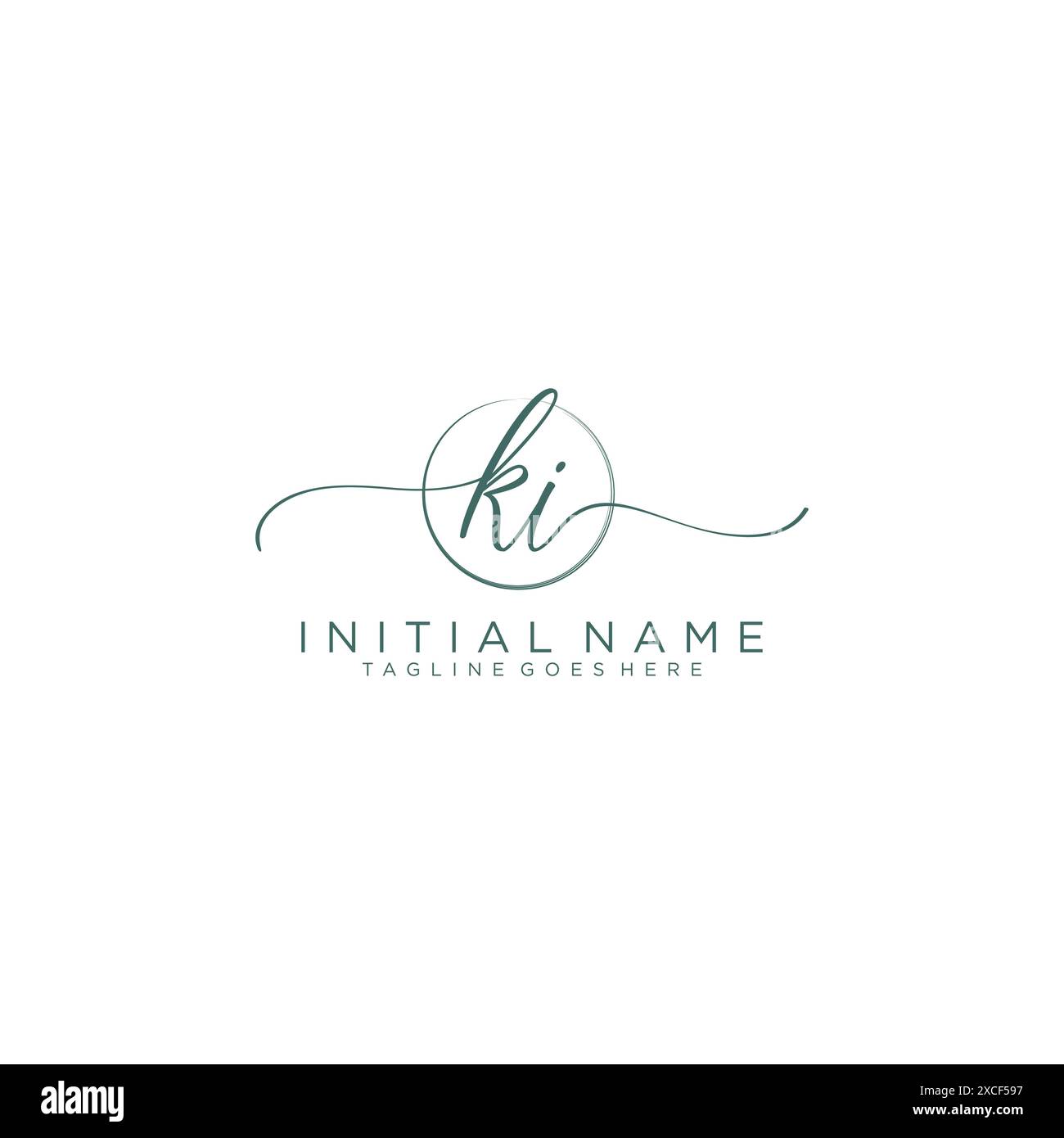 KI Initial handwriting with circle template Stock Vector Image & Art ...