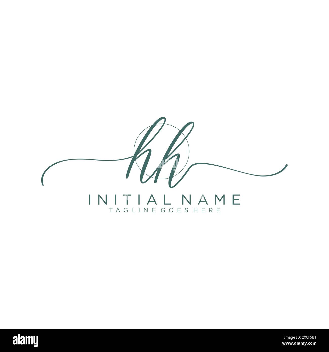 HH Initial handwriting with circle template Stock Vector Image & Art ...