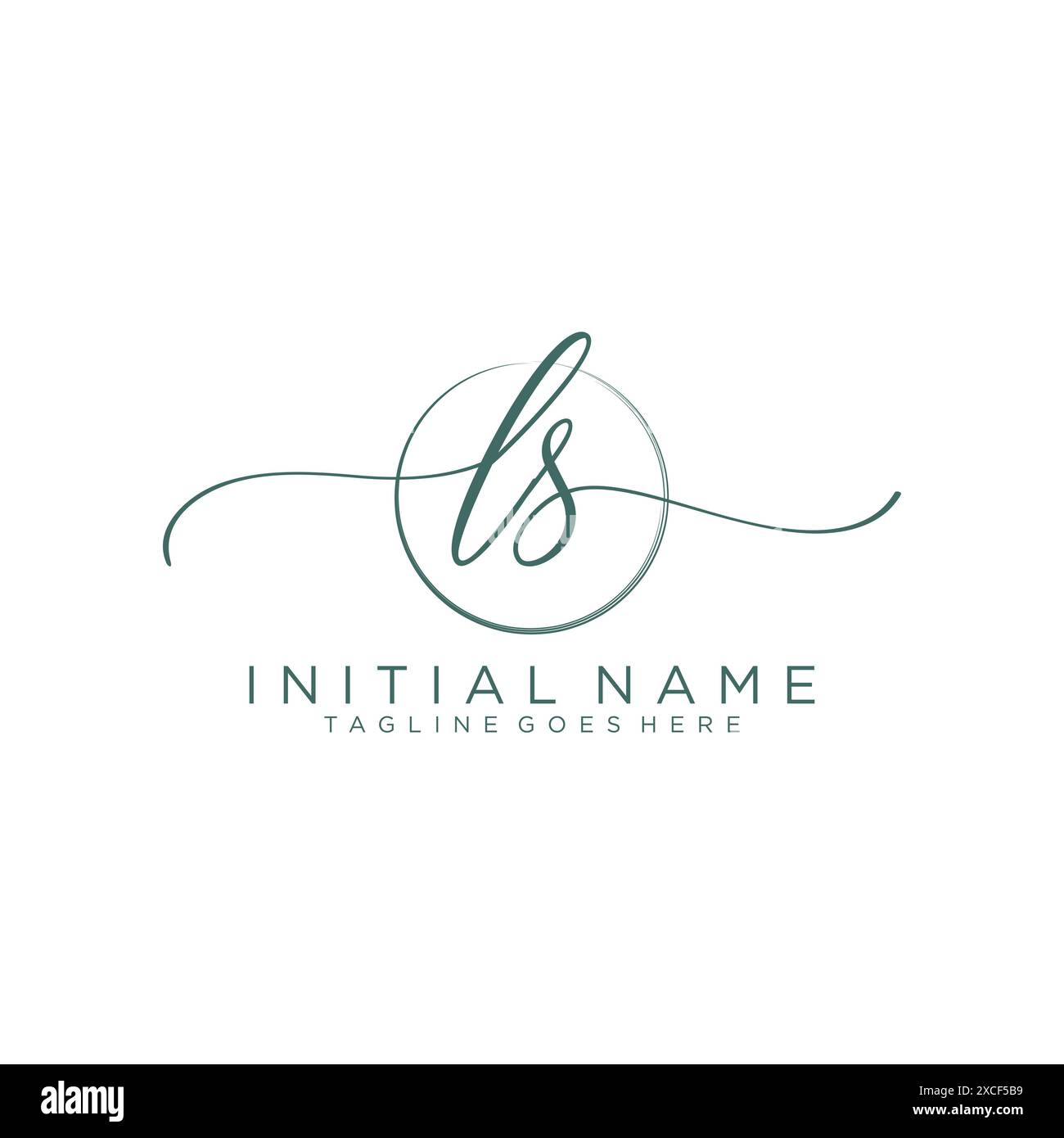 LS Initial handwriting with circle template Stock Vector Image & Art ...
