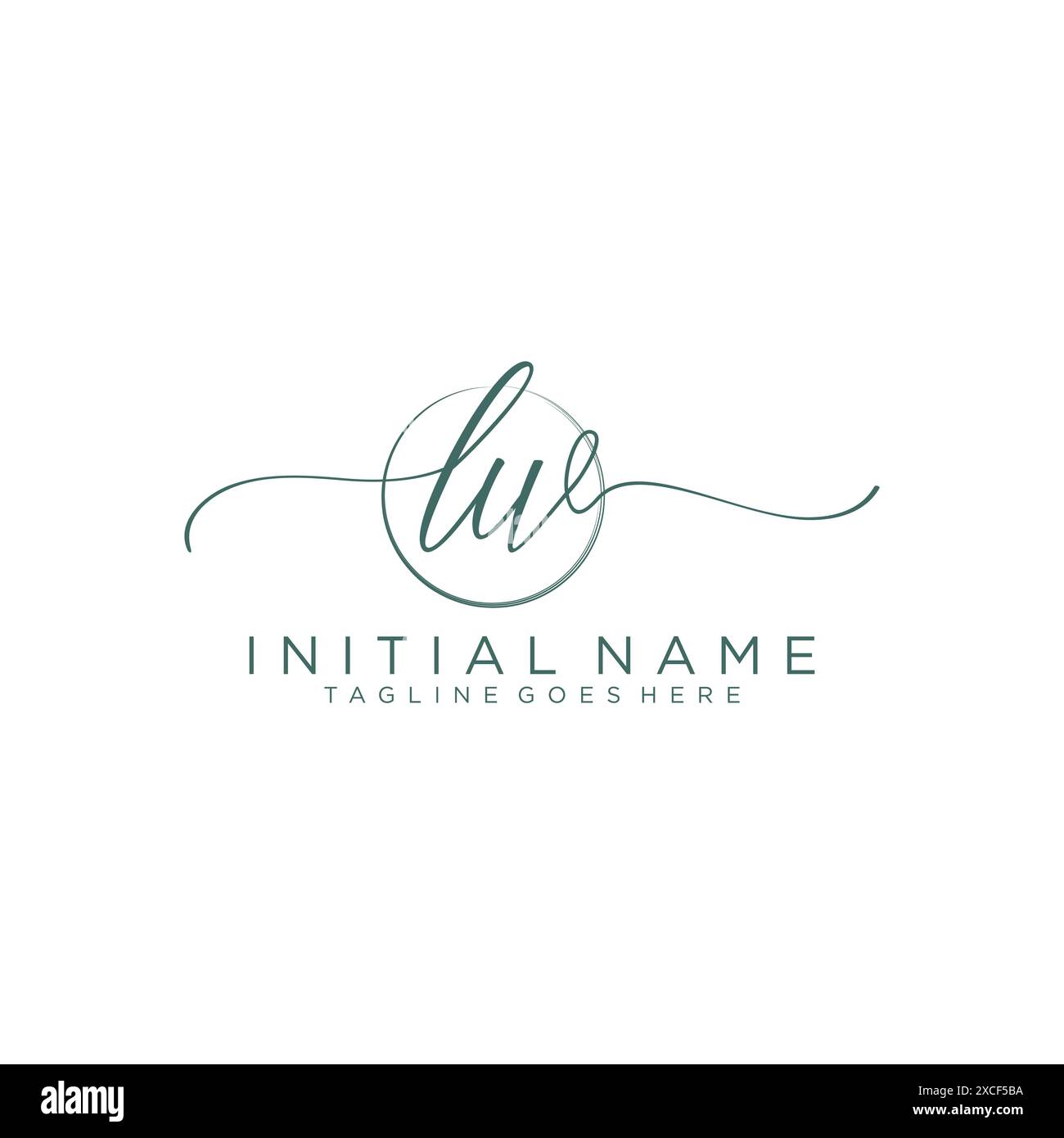 LW Initial handwriting with circle template Stock Vector Image & Art ...