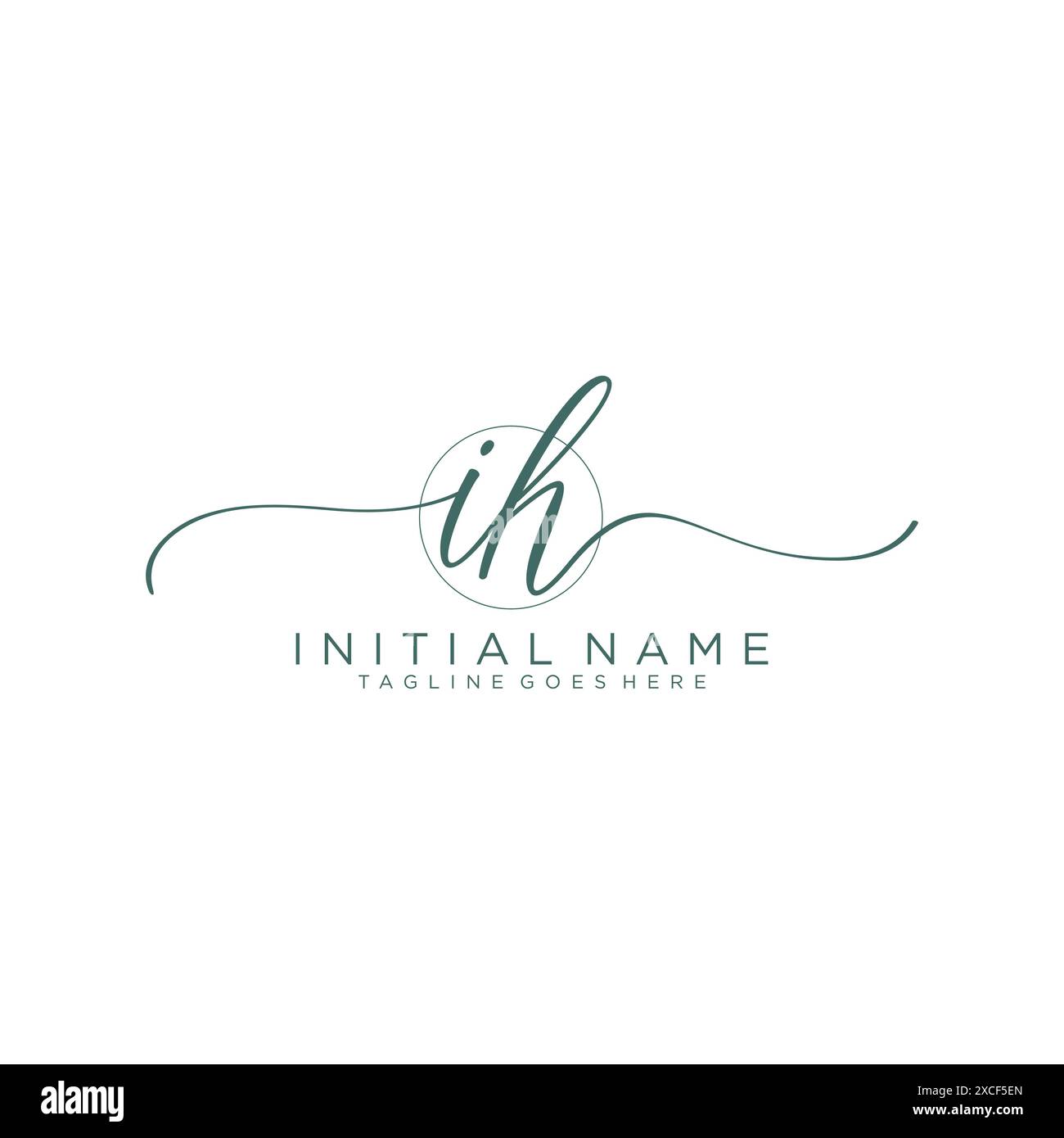 IH Initial handwriting with circle template Stock Vector Image & Art ...