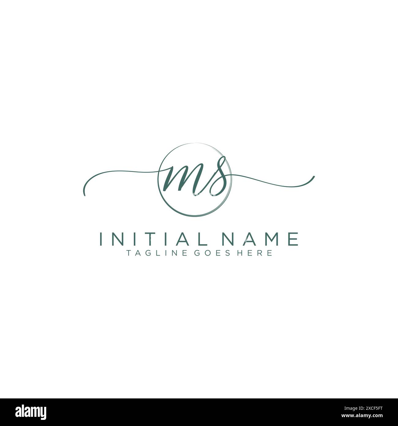 MS Initial handwriting with circle template Stock Vector Image & Art ...
