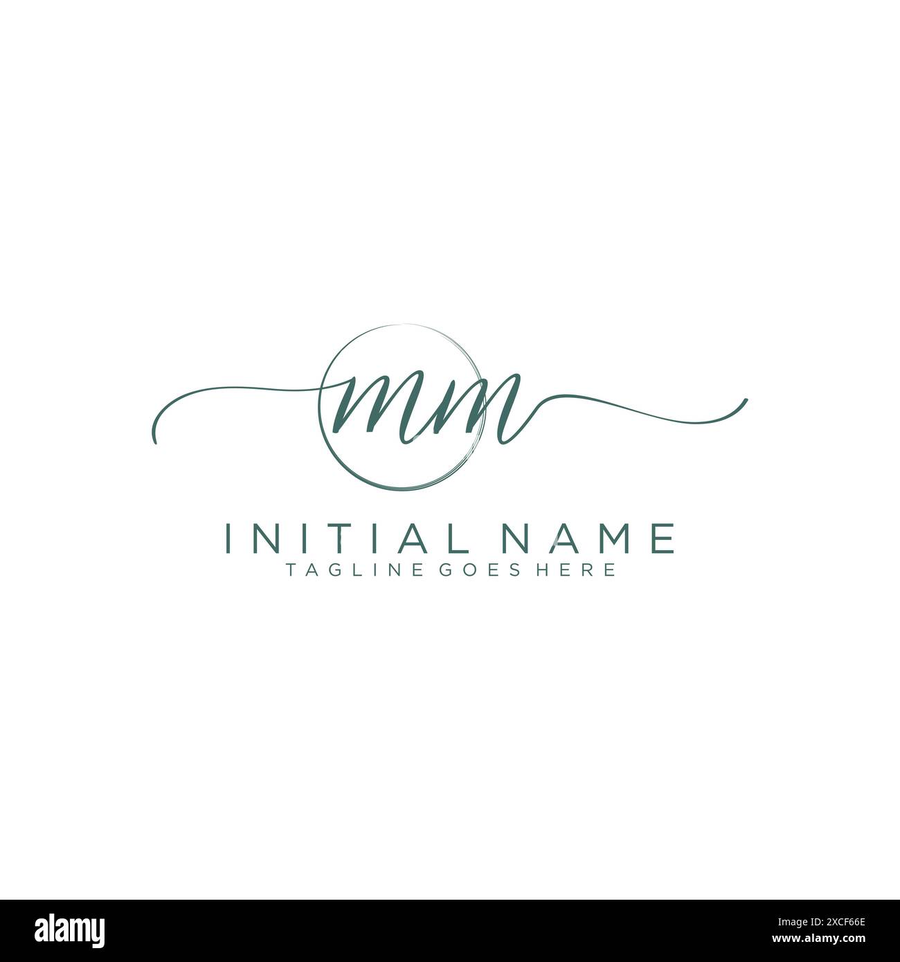 MM Initial handwriting with circle template Stock Vector Image & Art ...